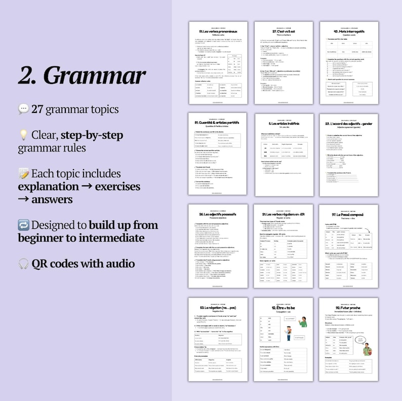 French Beginner Workbook A1-A2 | Step-by-step Printable French Plan ...