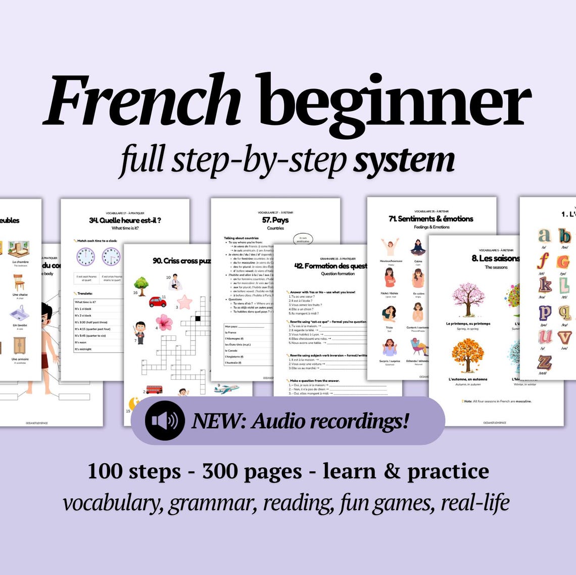 French Beginner Workbook A1-A2 | Step-by-step Printable French Plan ...