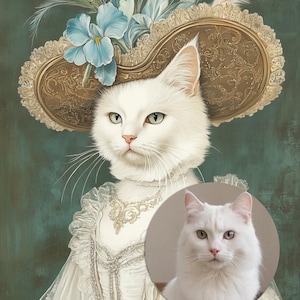 Custom Christmas Pet Portrait Poster & Canvas, Personalized Pet Art ...