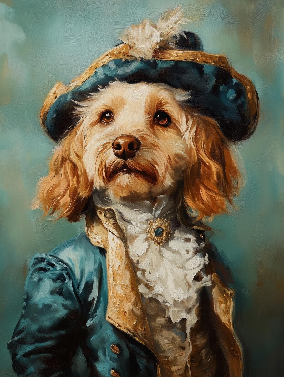 Custom Dog Portrait Painting - Rococo Royal Style Digital Art - Vintage ...