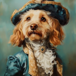 Custom Christmas Pet Portrait Poster & Canvas, Personalized Pet Art ...