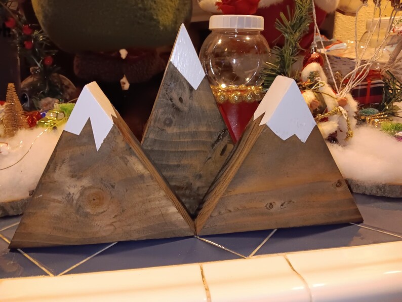 Handcrafted Wooden Triangle Trees Set of 3 Customizable Rustic Holiday ...