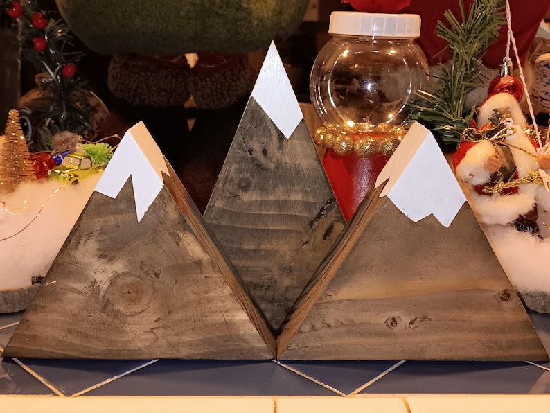 Handcrafted Wooden Triangle Trees Set of 3 - Customizable Rustic ...