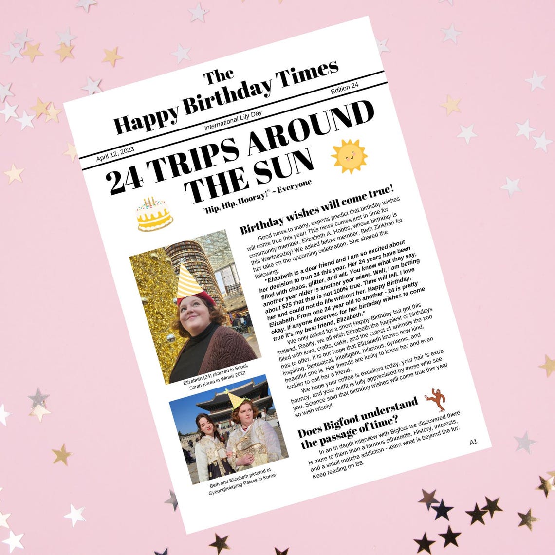 Newspaper Style Happy Birthday Card - Downloadable and Printable ...