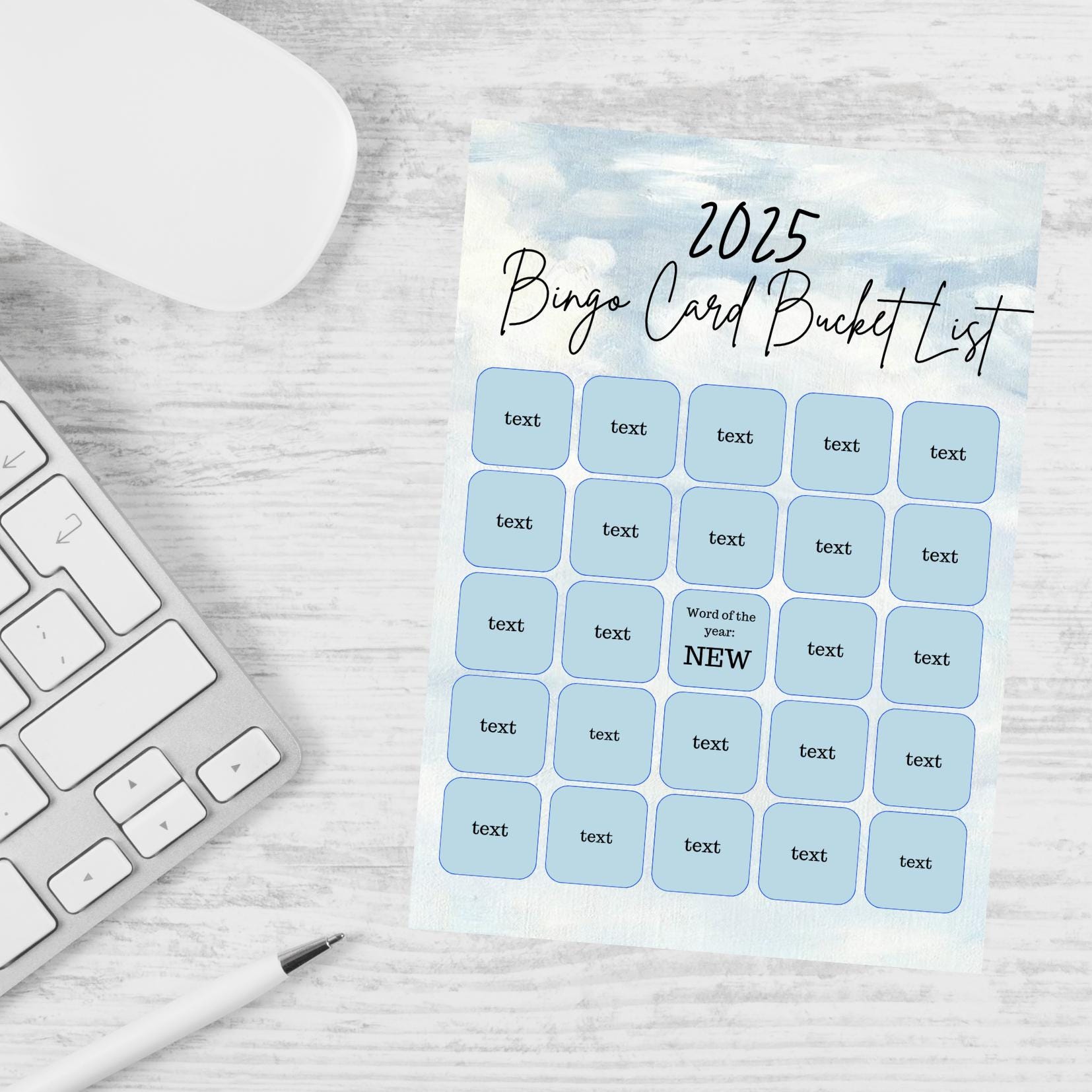 Editable 2025 Bingo Bucket List Template, Bucket List Bingo Printable ...