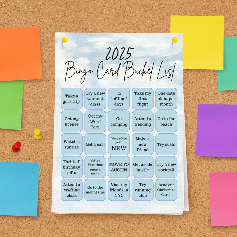 2025 Bucket List Calendar - Etsy