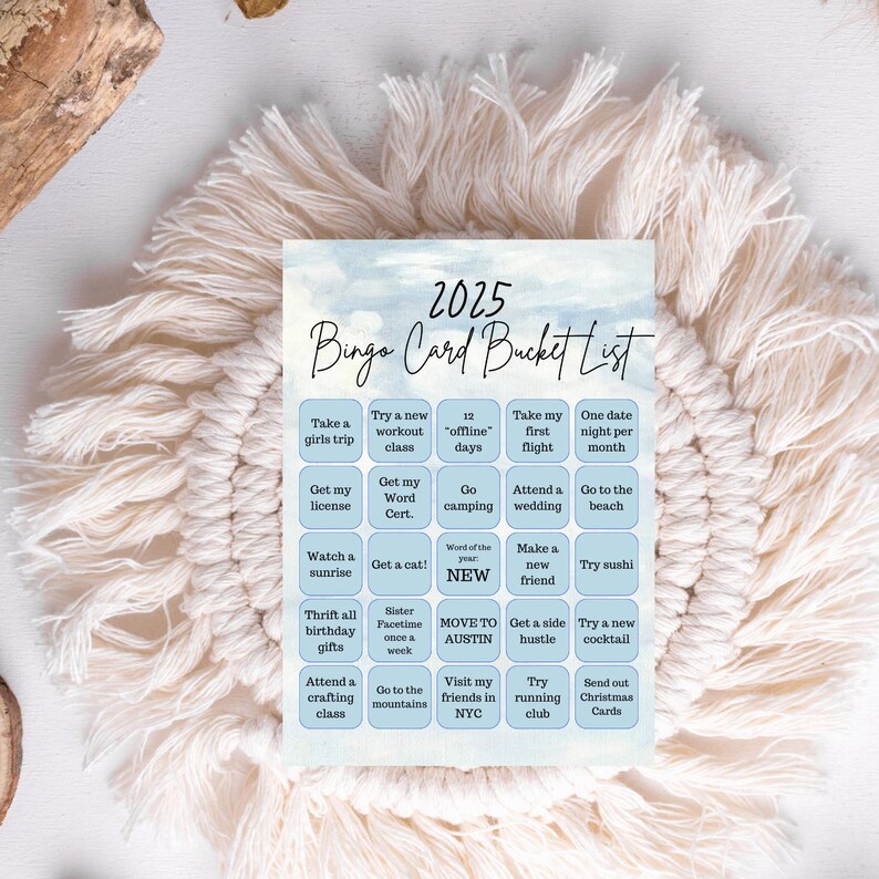 Editable 2025 Bingo Bucket List Template, Bucket List Bingo Printable ...