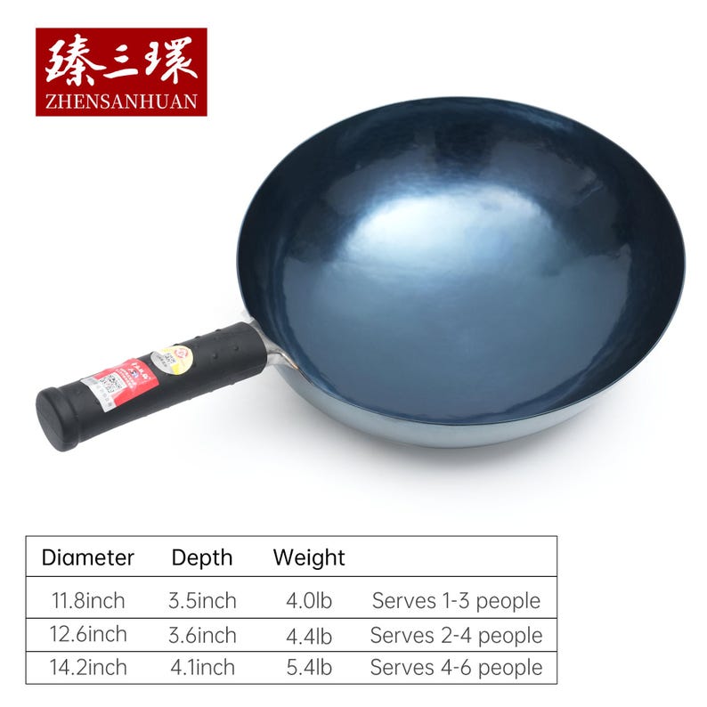 Hand-hammered Iron Wok With Iron Handle - Traditional Chinese Cookware ...
