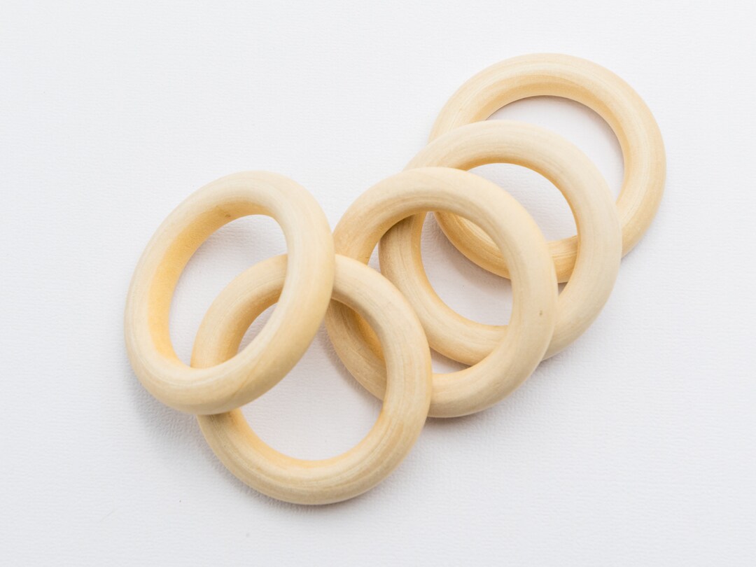 Natural Wood Rings 58mm 5pcs Wood Craft Rings B3082 - Etsy