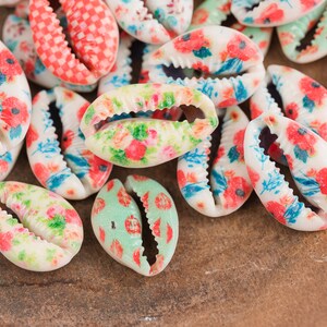 Printed Shell Charms, 25mm, Natural Shell Beads, 6 Pieces - B3264 - Etsy