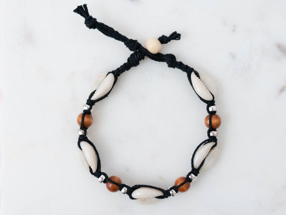 Cowrie Shell Anklet Hemp Ankle Bracelet Custom Jewelry Made to Order Choose Color Etsy Ireland