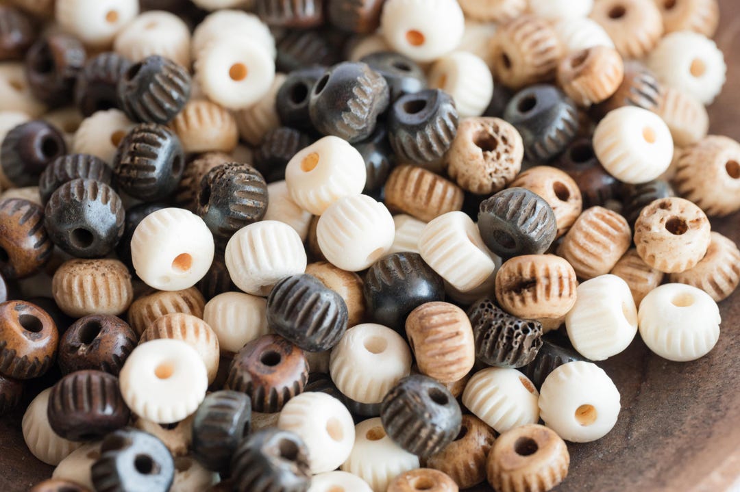 Round Bone Beads 10mm, Hand Carved Cow Bone, 40 Pieces -B3320 - Etsy