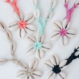 Black Macrame Shell Necklace, Hemp Sufer Necklaces, Gift for Her ...