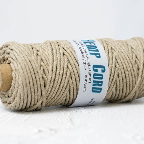 3MM Natural Polished Hemp Twine Craft Rope Macrame Cord 100lbs - Etsy