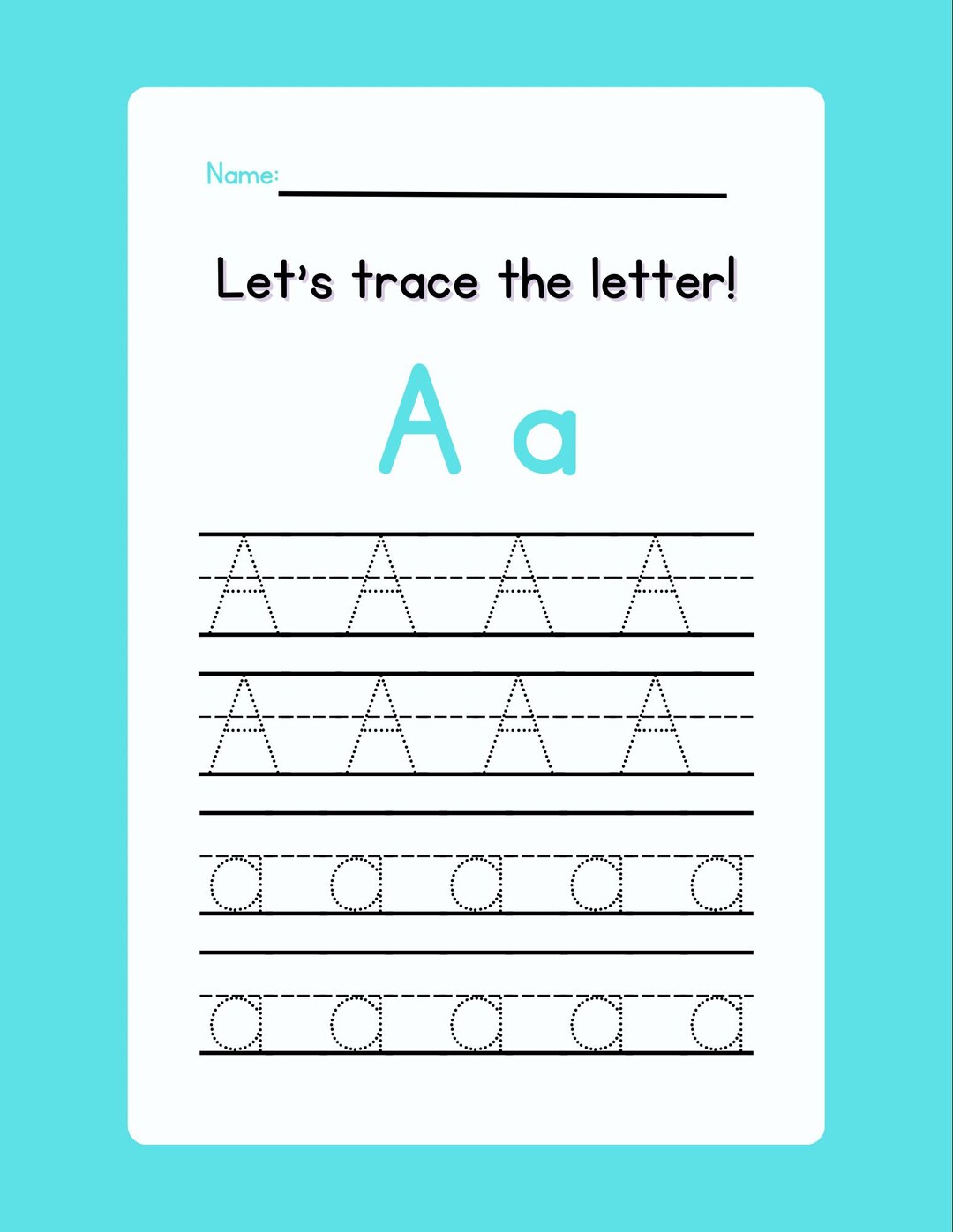 Abcs Tracing Pages - Etsy