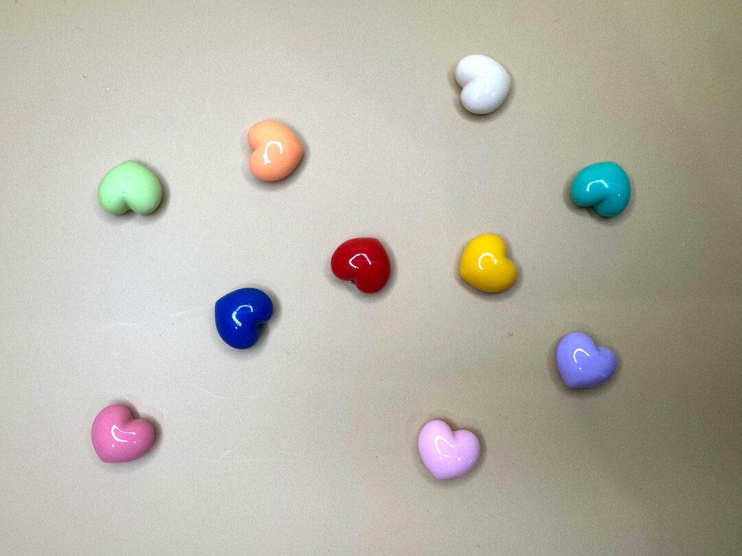 Rainbow Mini Cute Heart Shaped Fridge Magnets; Set of 10 - Etsy