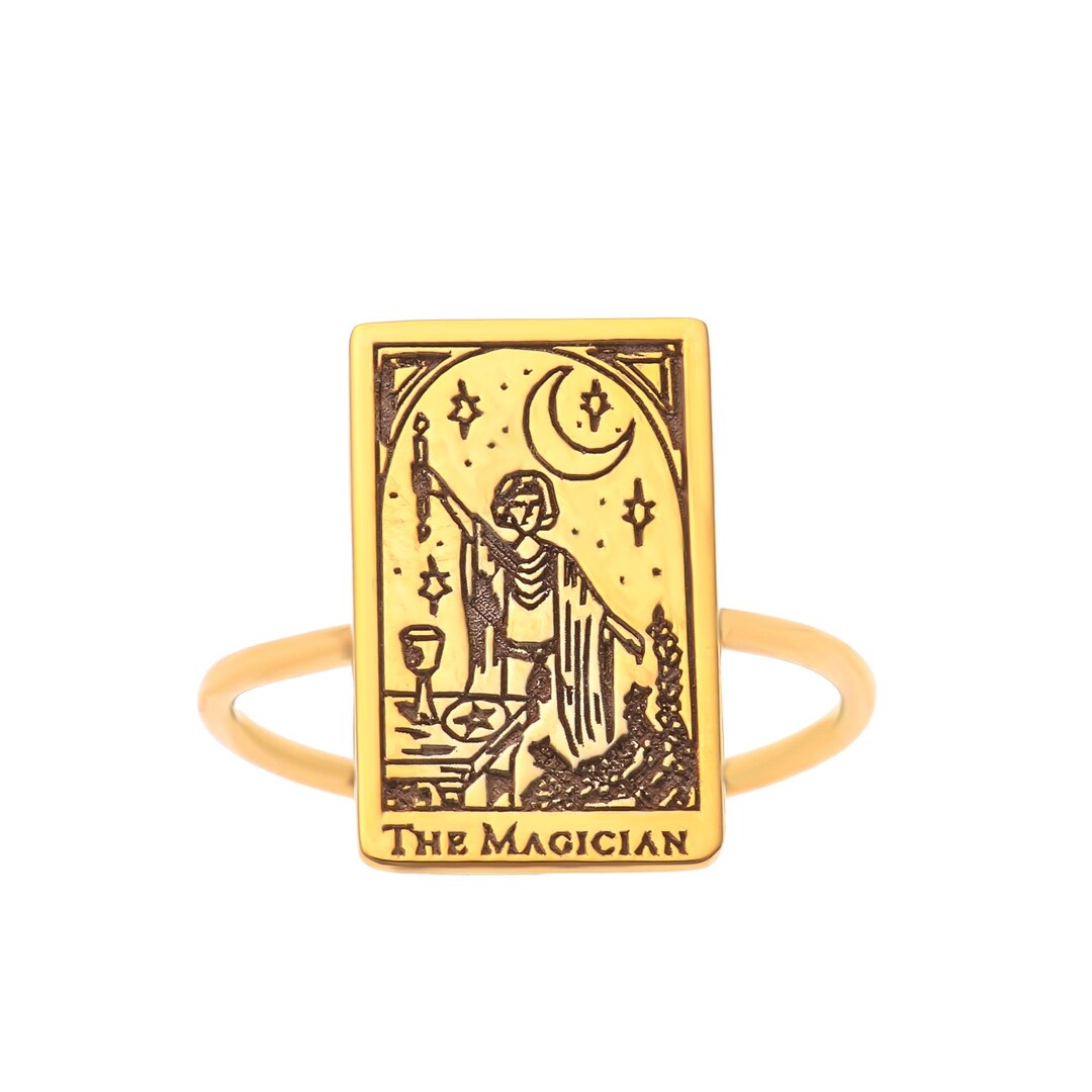 Custom Tarot Card Ring: Sterling Silver Spiritual Jewelrychristmas Gift ...