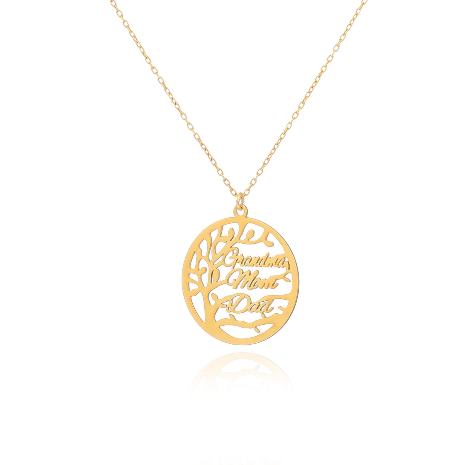 Personalized Sterling Silver Tree of Life Necklace: Custom Family Names ...