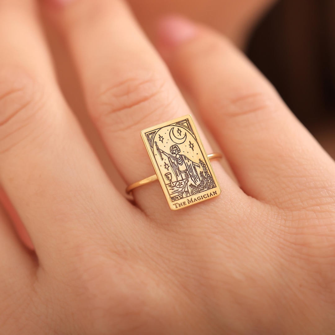 Custom Tarot Card Ring, Personalized Handmade Jewelry Valentine's Day ...