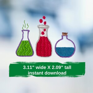 Chemistry Beakers Embroidery Design for a 4X4 Hoop. Back to School ...