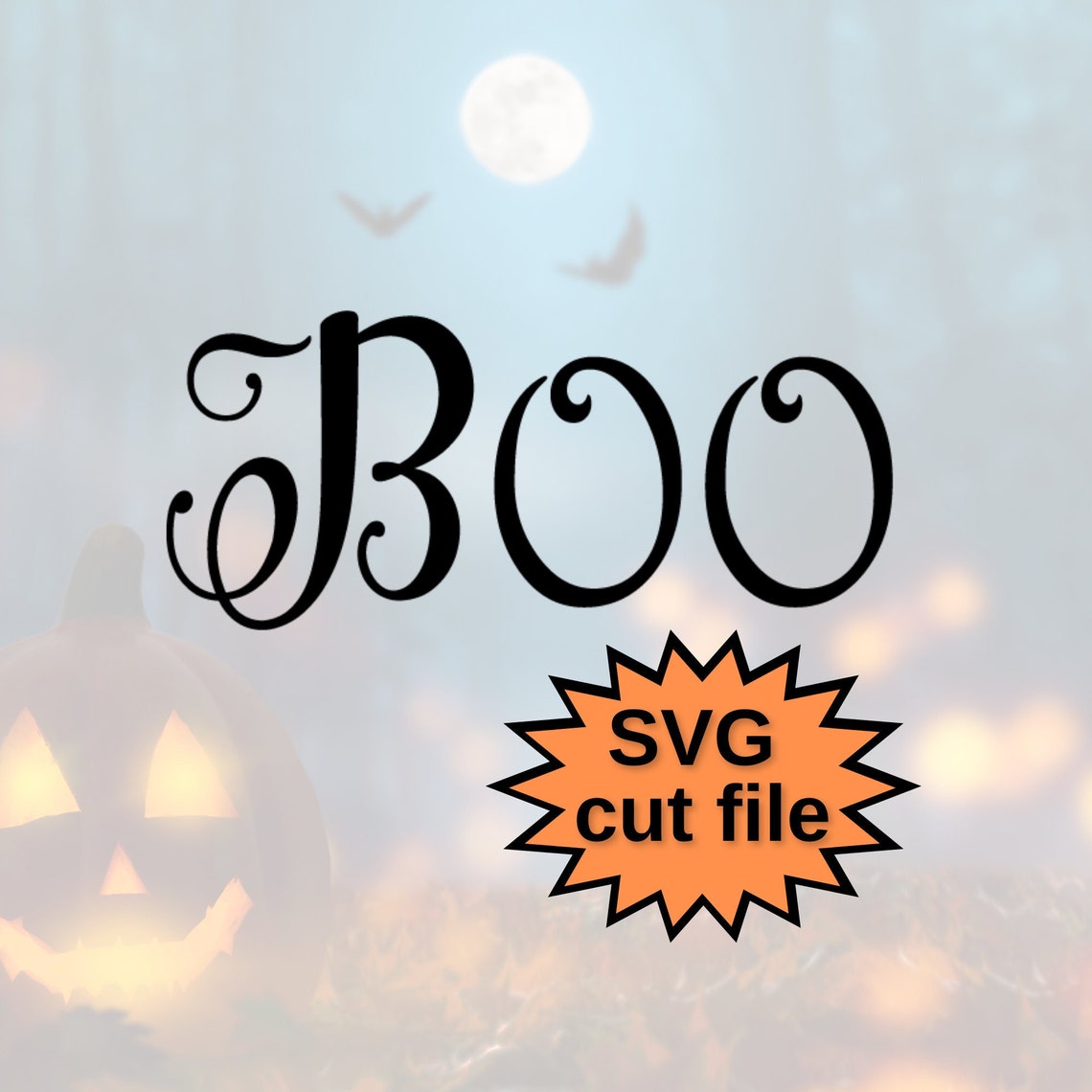 Boo Script Cricut SVG Digital Cut File Cursive Boo Svg for - Etsy