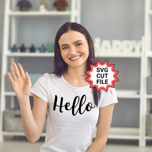 Hello Svg, Script SVG, Hello Cursive Svg, Hand Lettered Svg Cut File ...
