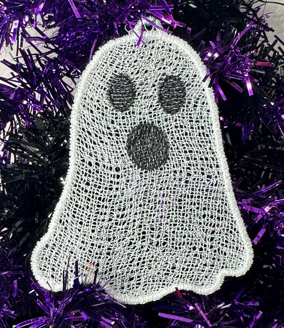 Lace Ghost Machine Embroidery Design Ornament, FSL Simple Ghost, ITH ...
