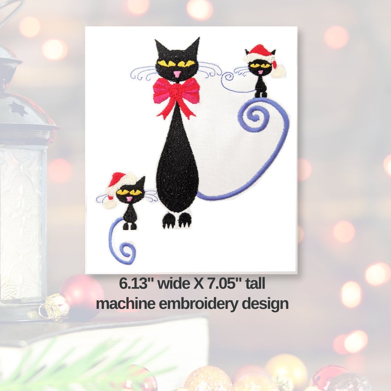 Cat Embroidery Design for Christmas, Diy Gift for Cat Lovers, Cats With ...
