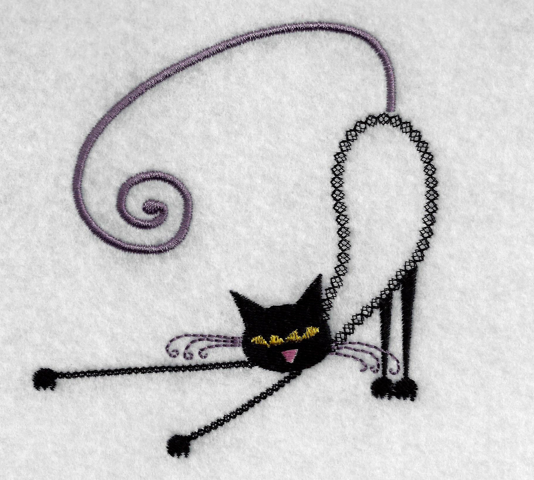 Black Cat Embroidery Design for Halloween 18 Black Cat | Etsy