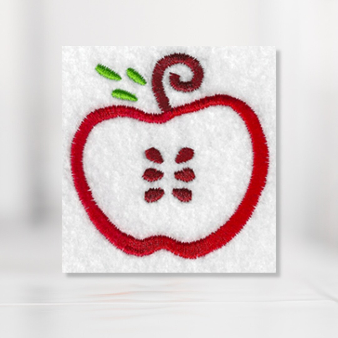 Apple Embroidery Design for Back to School, Instant Download Embroidery ...