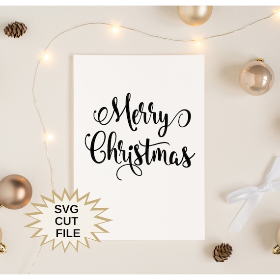 Merry Christmas Script SVG for Cricut. Merry Christmas Cursive | Etsy