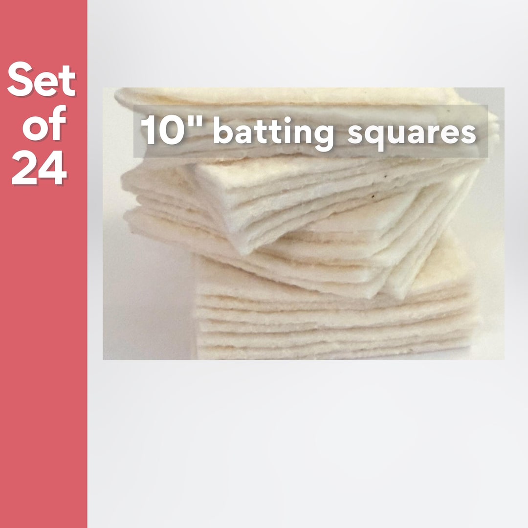 10-inch Pre-cut Batting Squares for Bowl Cozies. Set of 24 Warm 100 ...