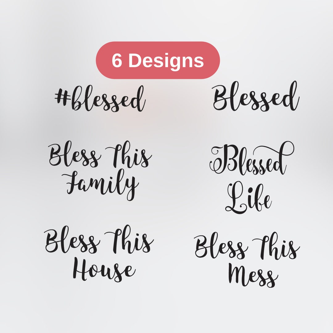 Blessed Script SVG Bundle for Electronic Cutting Machines - Etsy