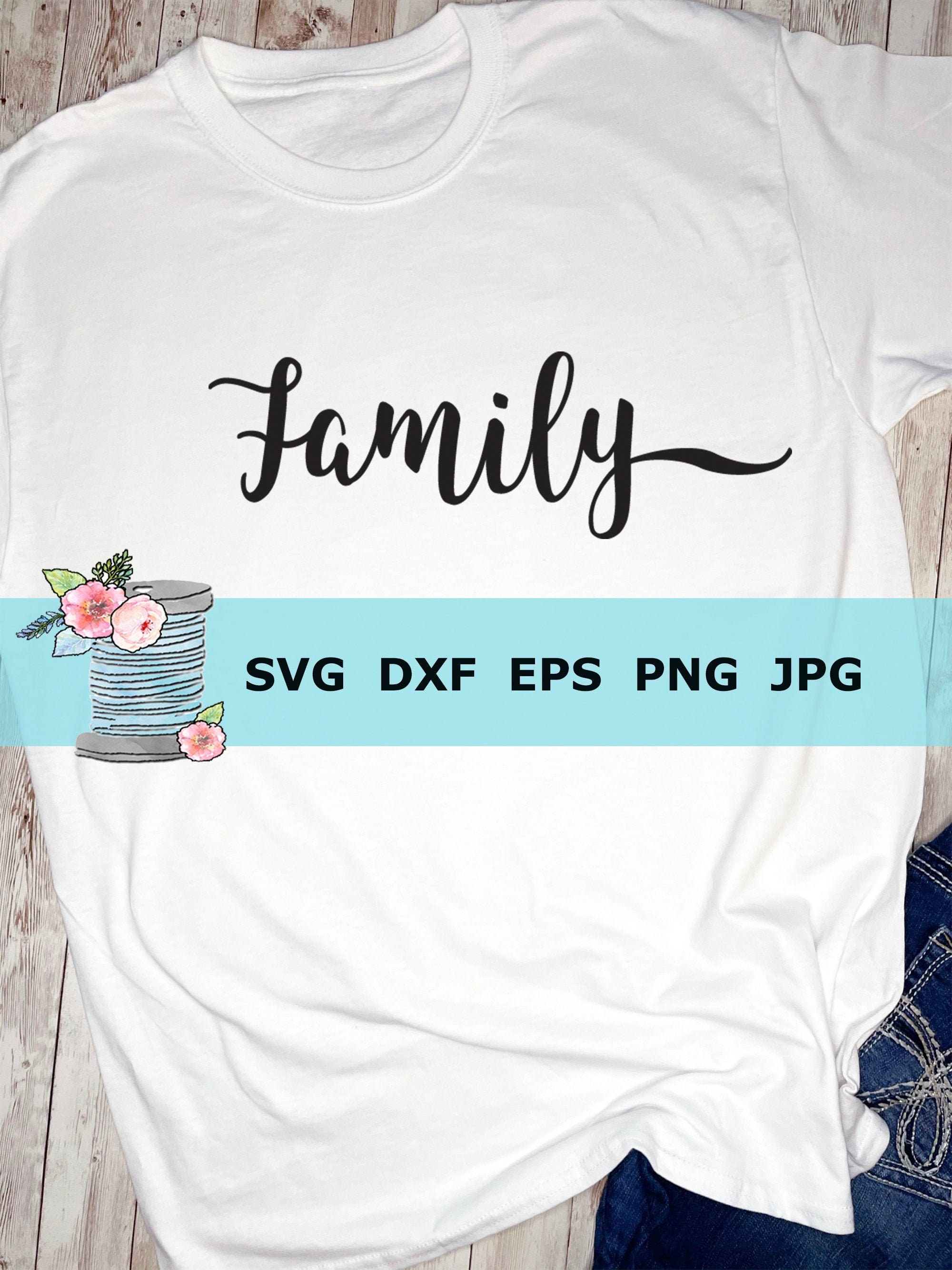 Family SVG for Cricut, Cursive Family Cutting File, Cottagecore Svg ...