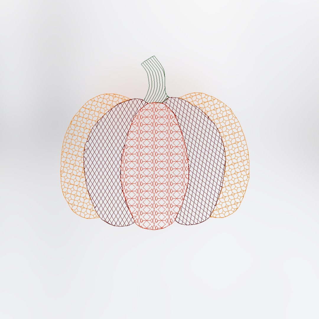 Redwork Pumpkin Embroidery Design for Fall, Quilted Halloween Pumpkin ...