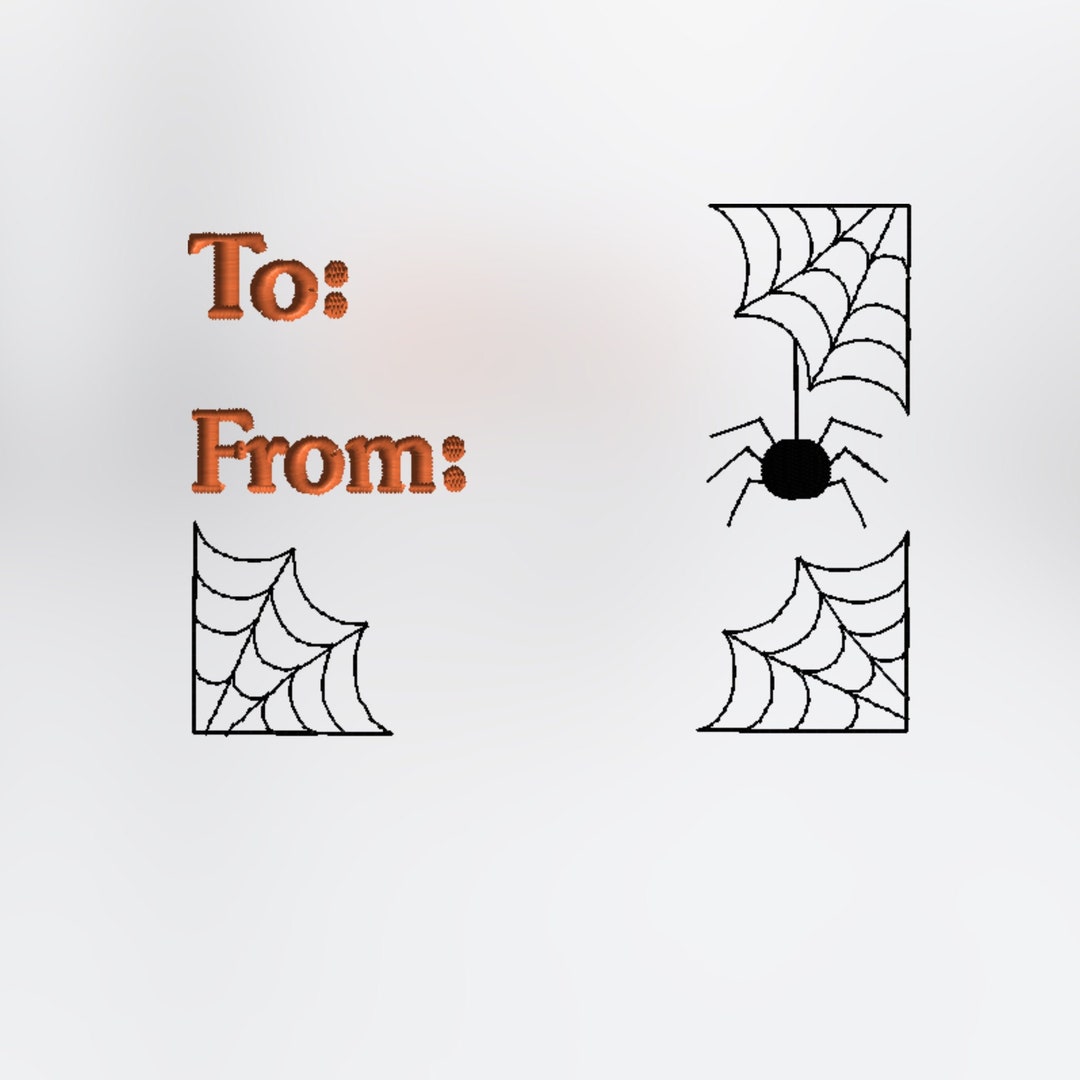 Spider Web Custom Quilt Label Embroidery Design for Halloween Quilts ...