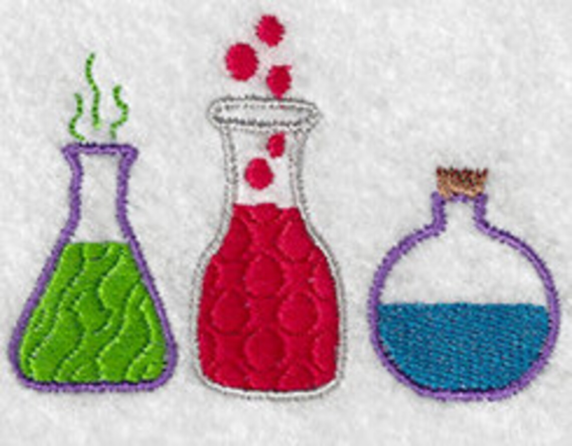 Chemistry Beakers Embroidery Design for a 4X4 Hoop. Back to School ...