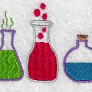 Chemistry Beakers Embroidery Design for a 4X4 Hoop. Back to School ...