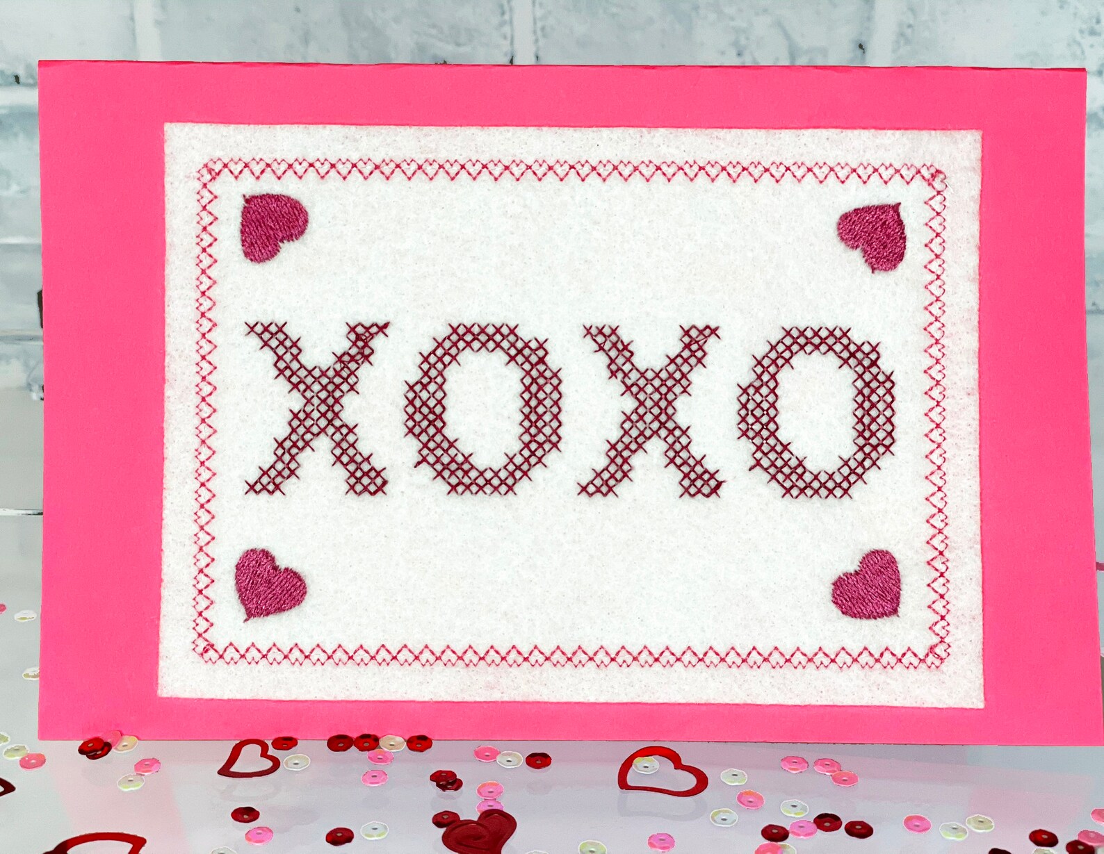Wedding Card Embroidery Design, DIY Gift for Anniversary, XOXO ...