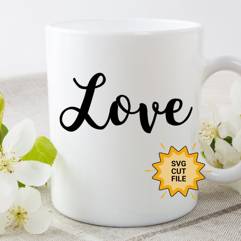 Love SVG Cut File for Cricut Romantic Script Wedding Svg - Etsy