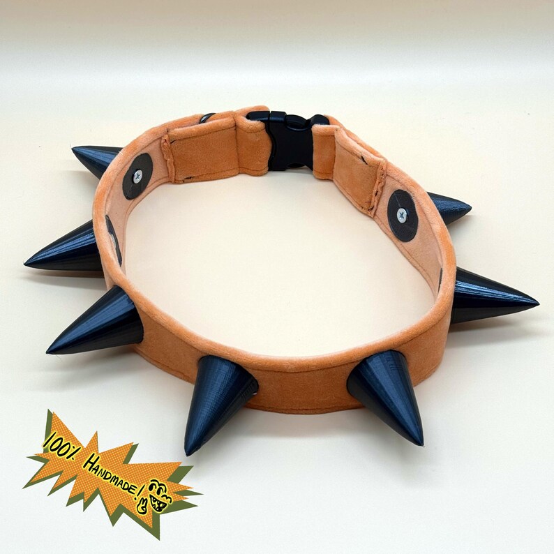 Jumbo Spiked Fursuit Collar Mochi Orange With Black Spikes - Etsy