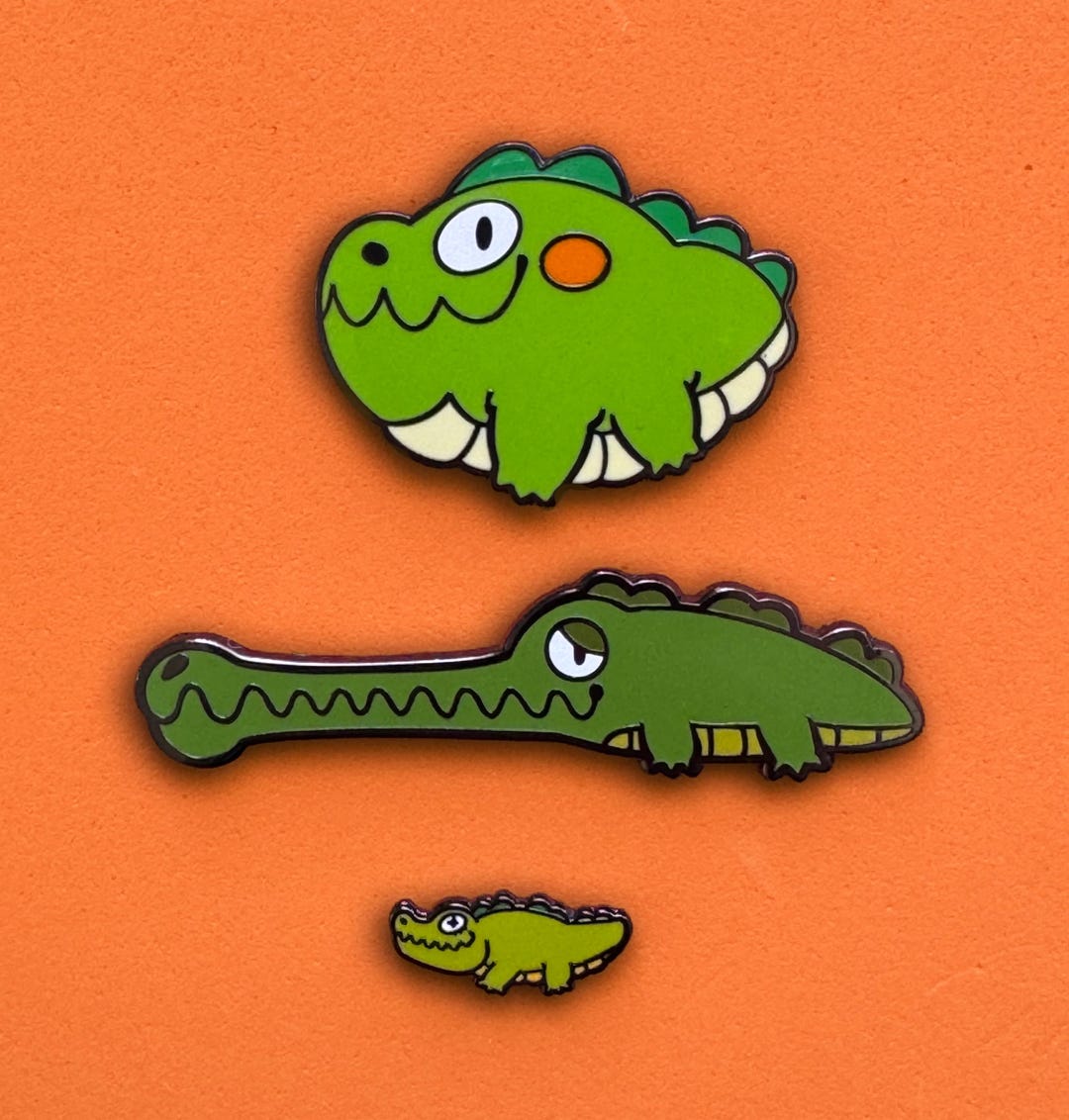Alligator Gharial Caiman Hard Enamel Pin - Join the Croc Club! - Etsy