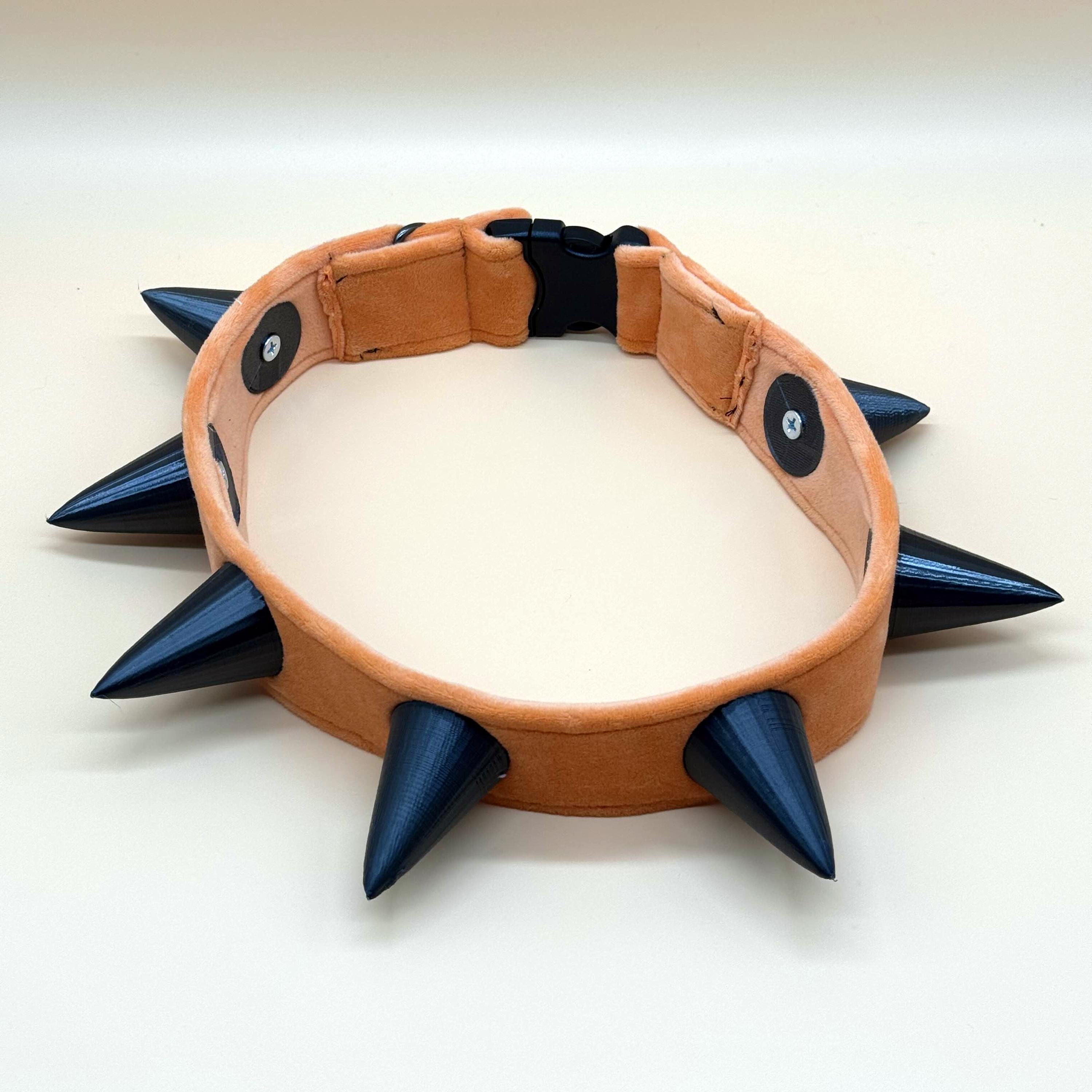Jumbo Spiked Fursuit Collar Mochi Orange With Black Spikes - Etsy