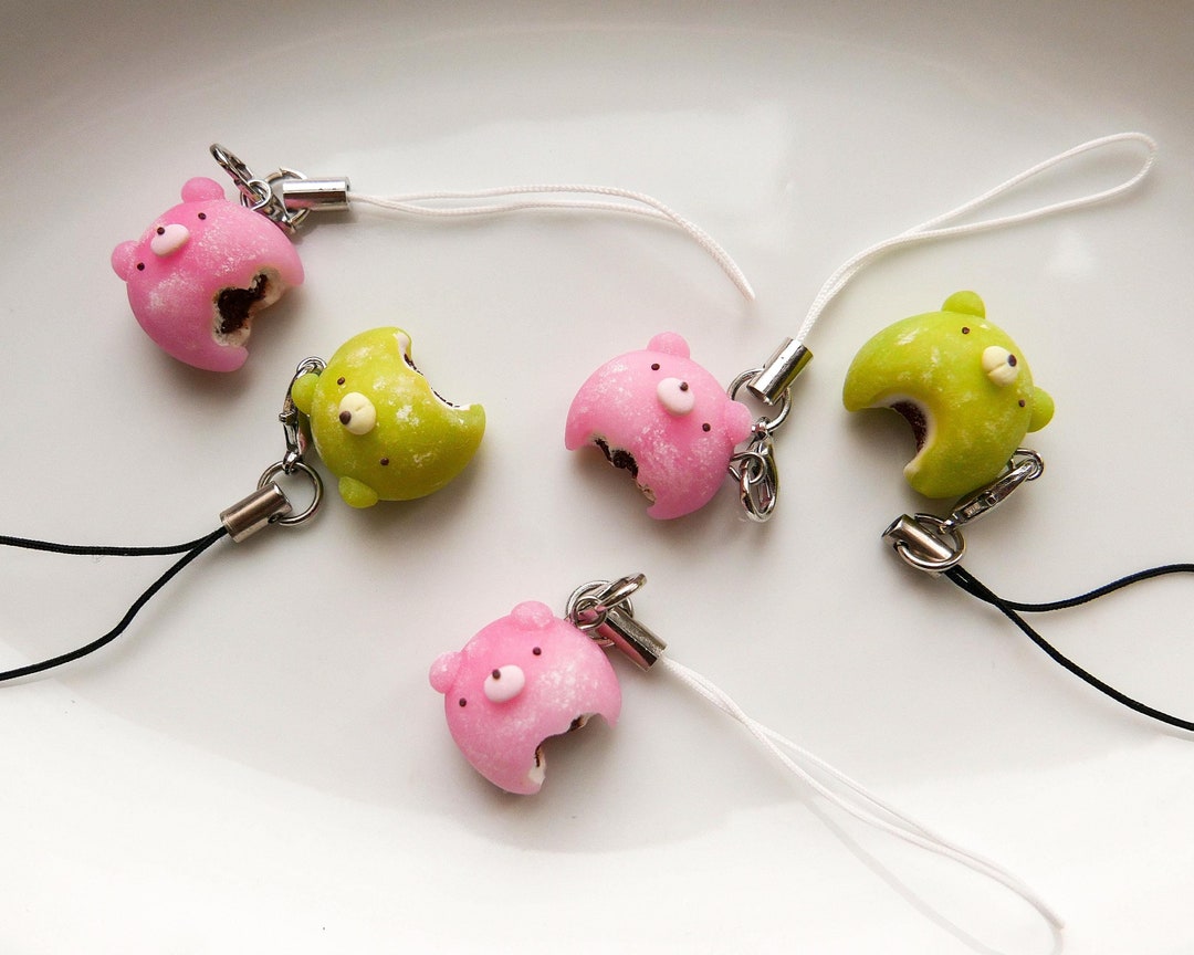 Mini Mochi Bear Dessert Phone Charm (strawberry & Chocolate or ...
