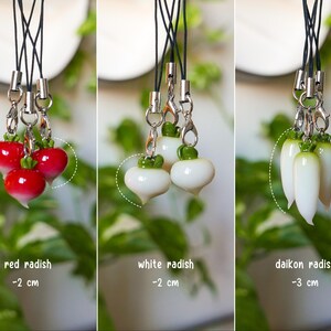 Mini Vegetable Phone Charms – Cute Polymer Clay Radish Charm, Kawaii ...