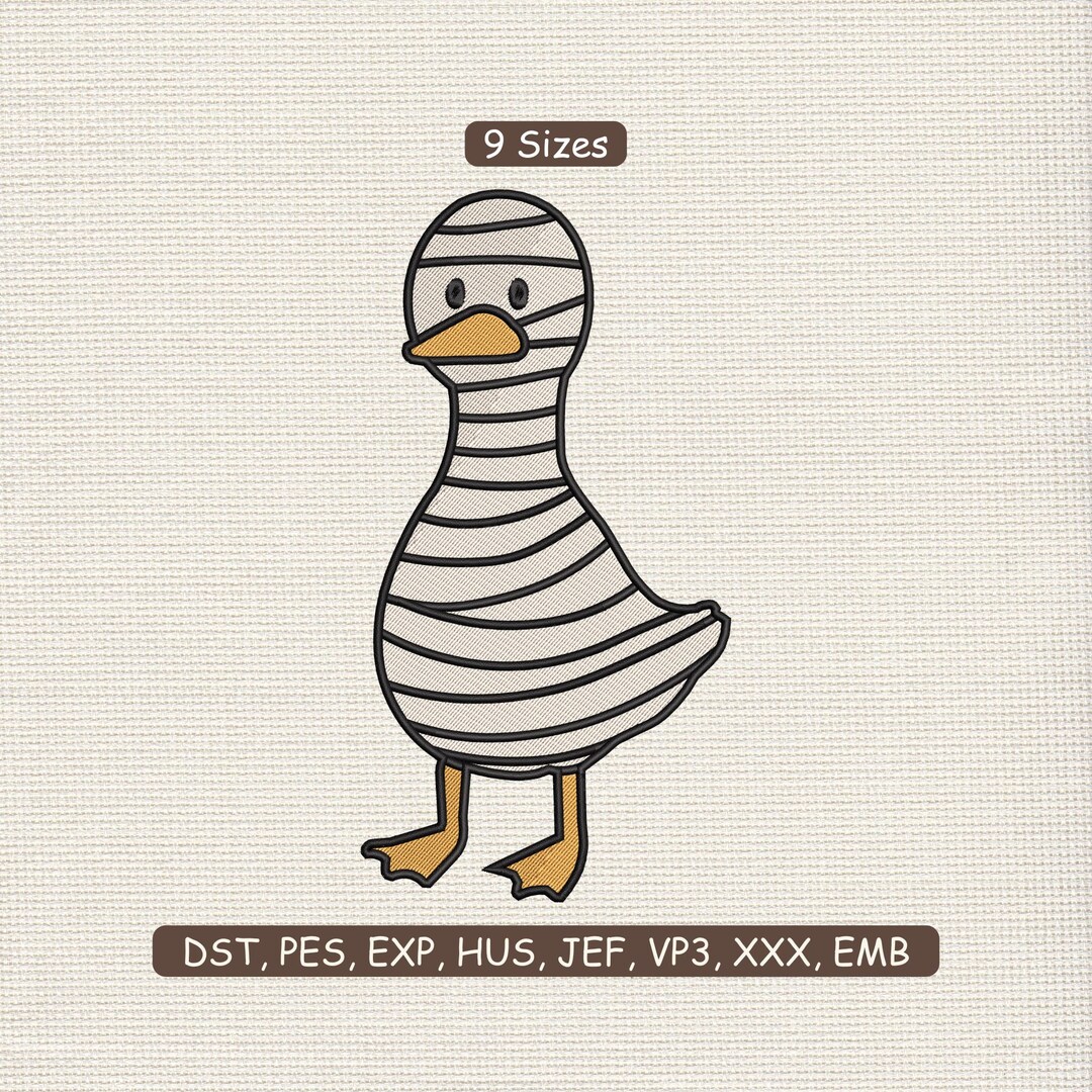 Halloween Mummy Goose Embroidery Design File | Scary Halloween Goose ...