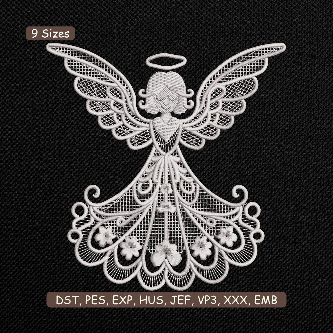 Angel Lace Wings FSL Embroidery Design, Angel Ornament Christian ...