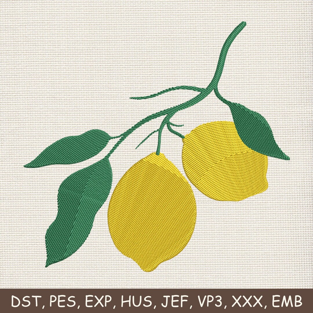 Lemon Branch Embroidery Design, Lemon Branch Embroidery Machine File ...