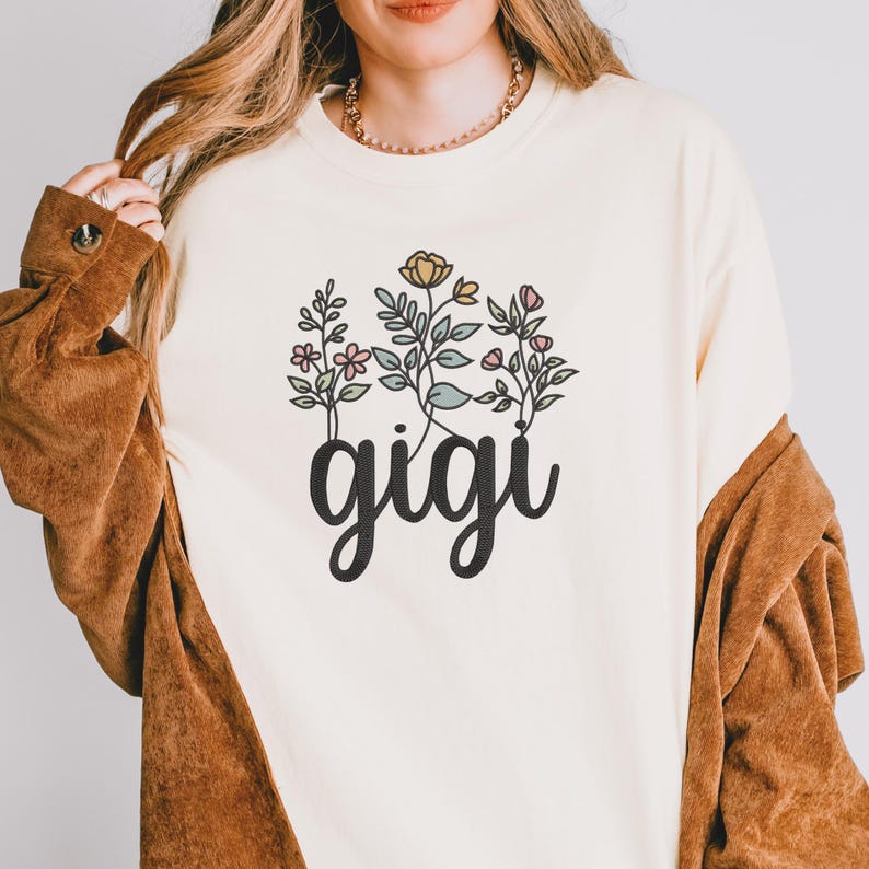 Gigi Floral Embroidery Patch Design | Flower Grandma Machine File ...