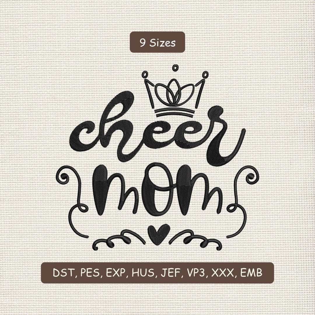 Cheer Mom Embroidery Design, Cheer Mom Embroidery Machine File, Custom ...